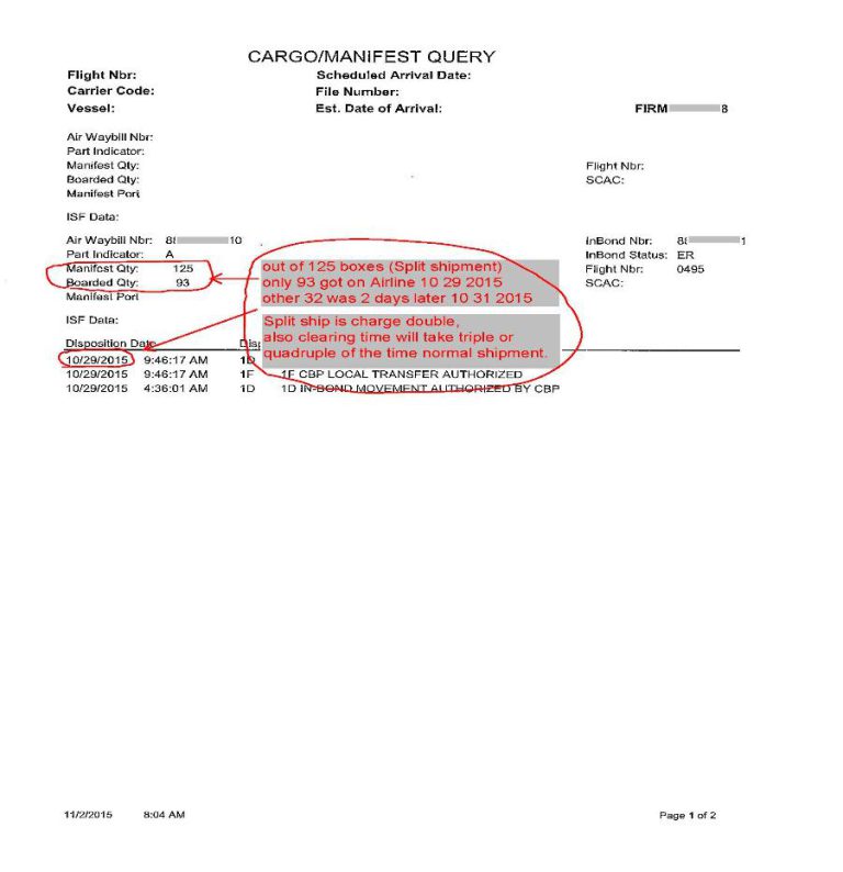 Arrival Notice Air WayBill - e Customs Clearing